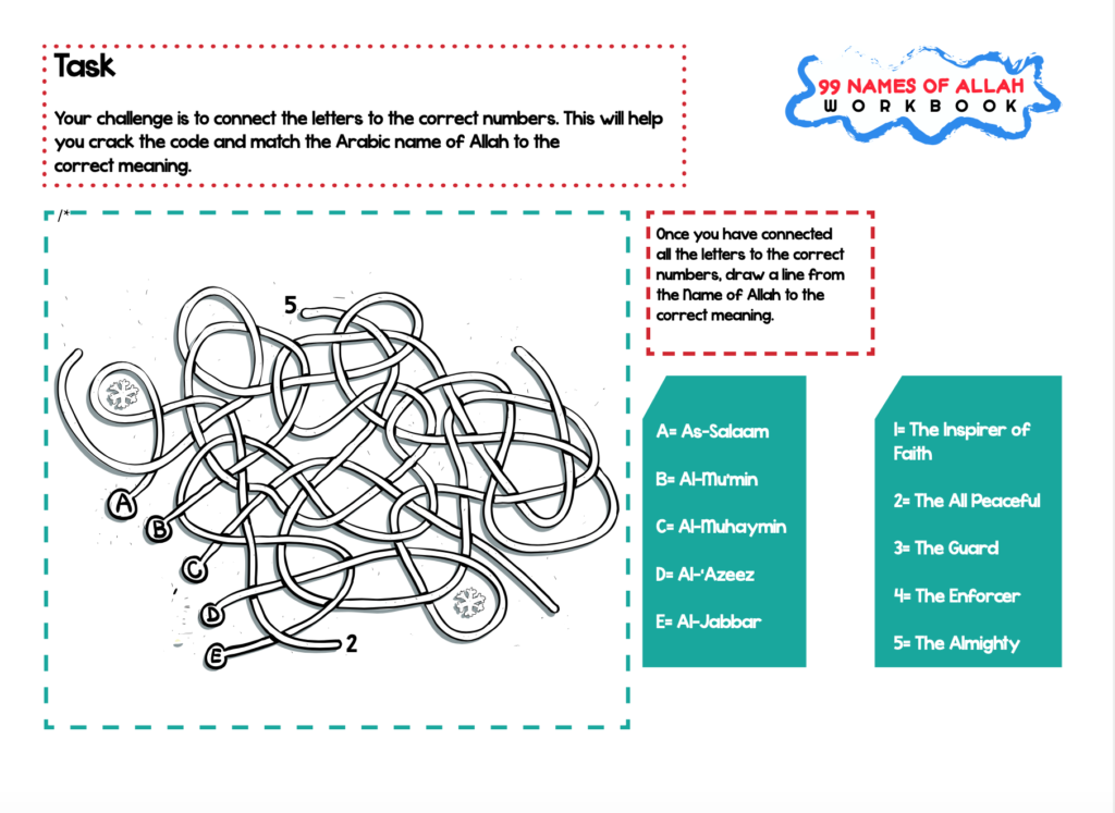 Names of Allah Part 1 Children’s Activity Book I Printable - TINY TEACHINGS