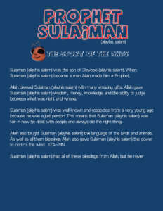 Prophet Sulaiman Children’s Activity Book I Printable - TINY TEACHINGS